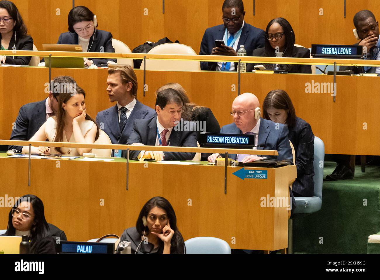 New York, NY, February 24, 2025: Russian Ambassadors Dmitry Polyanskiy ...