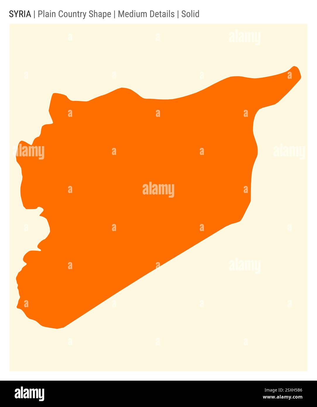 Syria plain country map. Medium details. Solid style. Shape of Syria ...