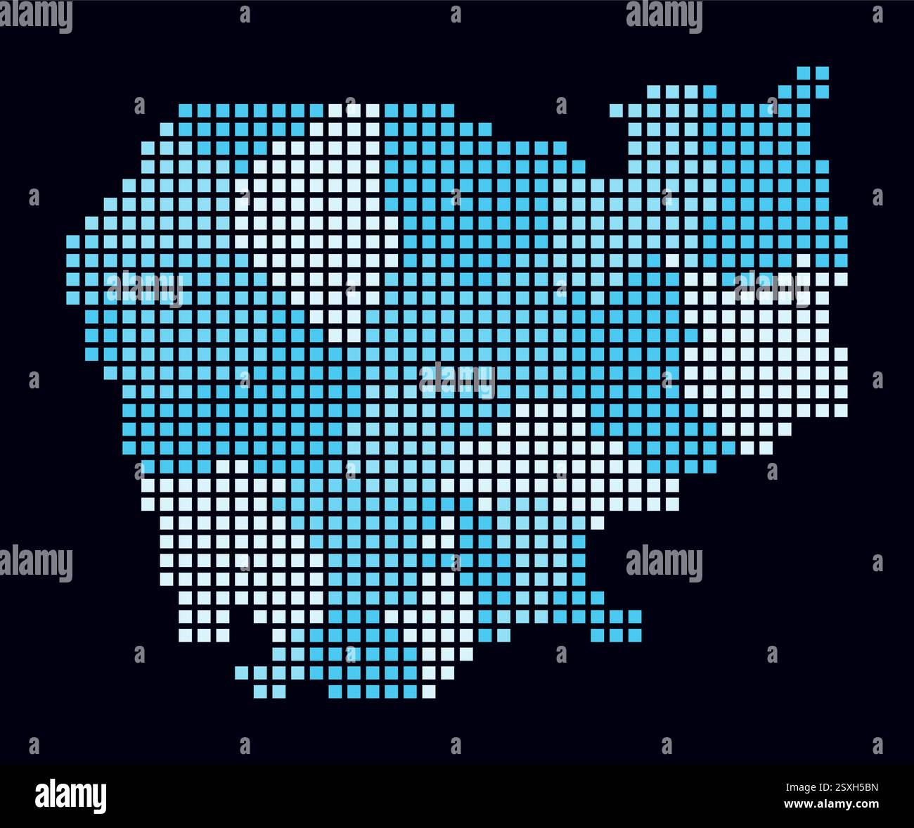 Cambodia dotted map. Digital style map of the country on dark ...