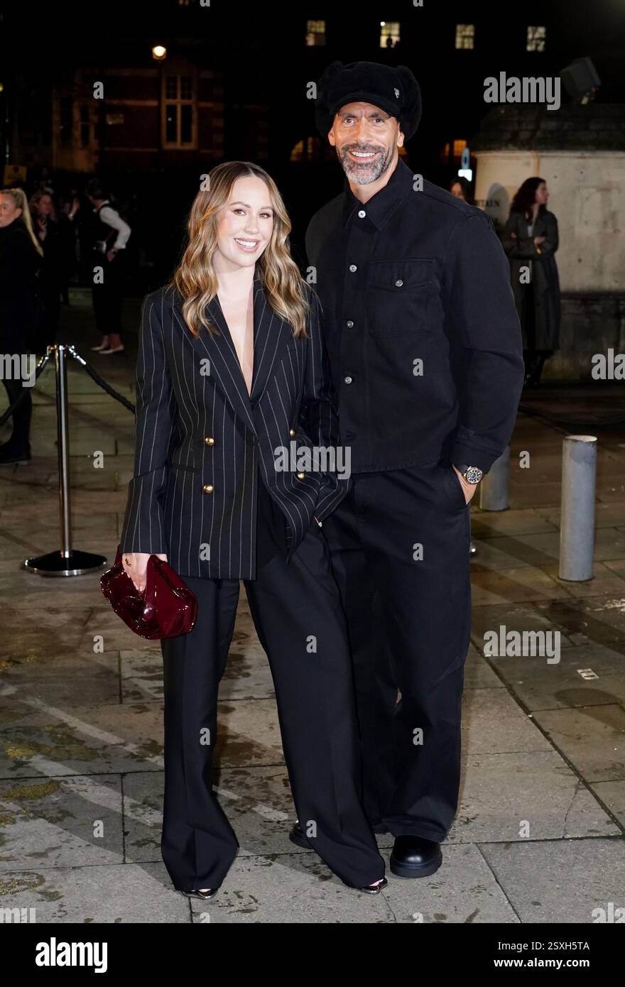 Kate Ferdinand (left) and Rio Ferdinand arriving at the Burberry show ...