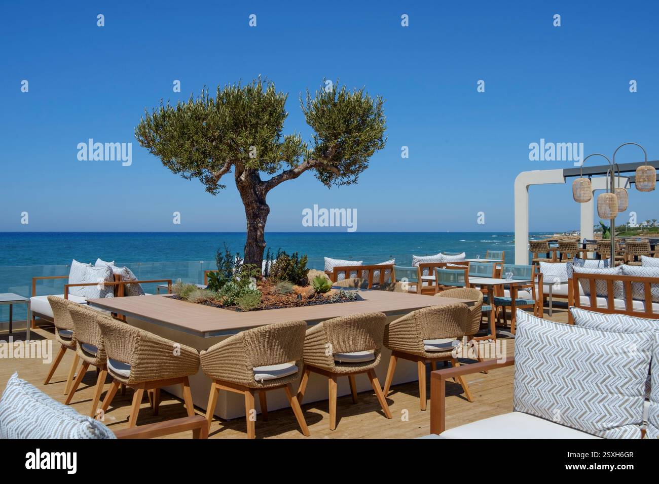 Island restaurant, Gouves, Crete, Greece Stock Photo - Alamy