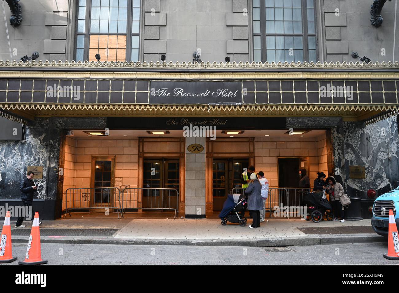 New York, USA. 24th Feb, 2025. Exterior view of the Asylum Seeker ...