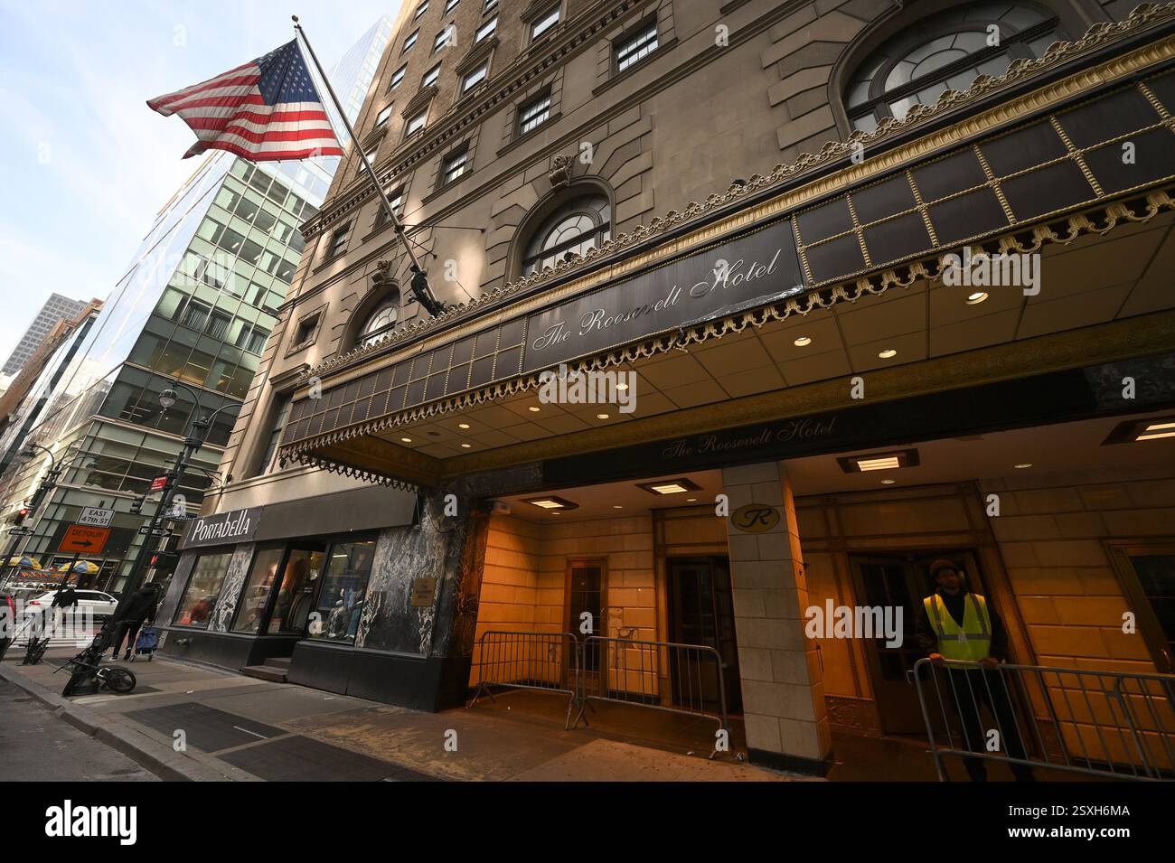 New York, USA. 24th Feb, 2025. Exterior view of the Asylum Seeker ...