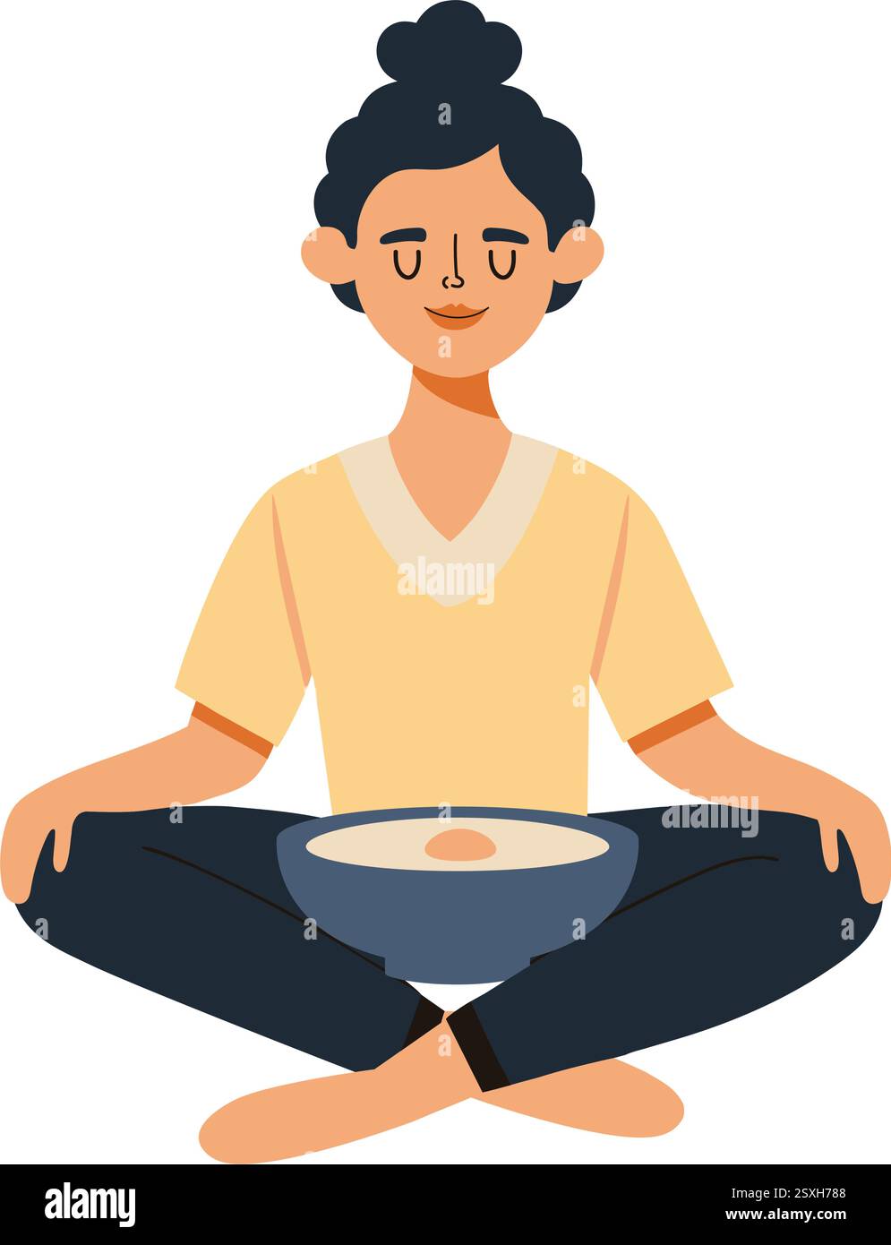 Mindful healthy woman Stock Vector Images - Alamy