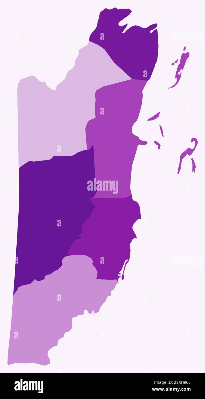 Map of Belize with regions. Just a simple country border map with ...