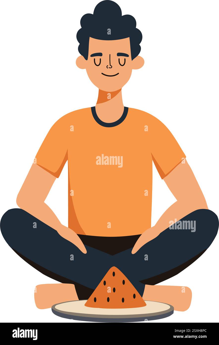 Mindfulness and man eating hi-res stock photography and images - Alamy