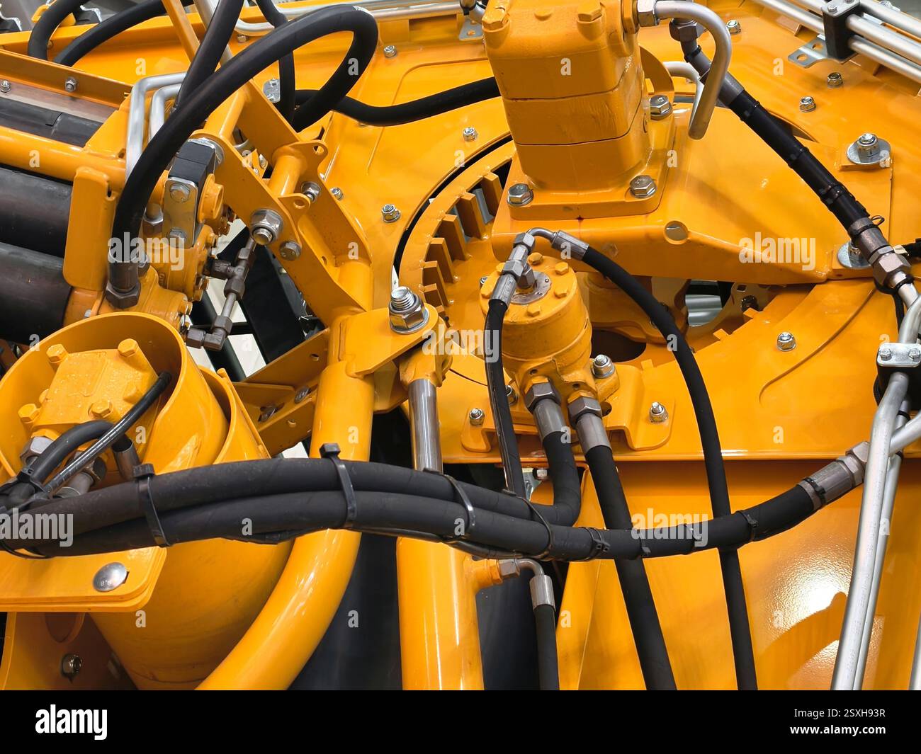 Intricate details of a hydraulic motor showcasing its robust ...