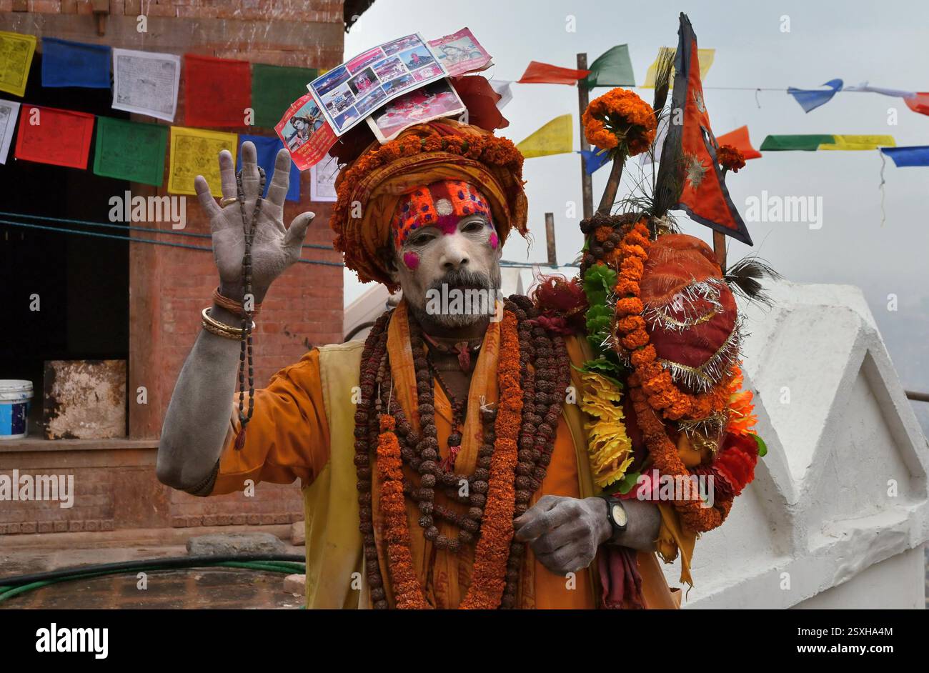 KATHMANDU, NEPAL - MAY 10, 2020 : Wandering Shaiva sadhu (holy man ...