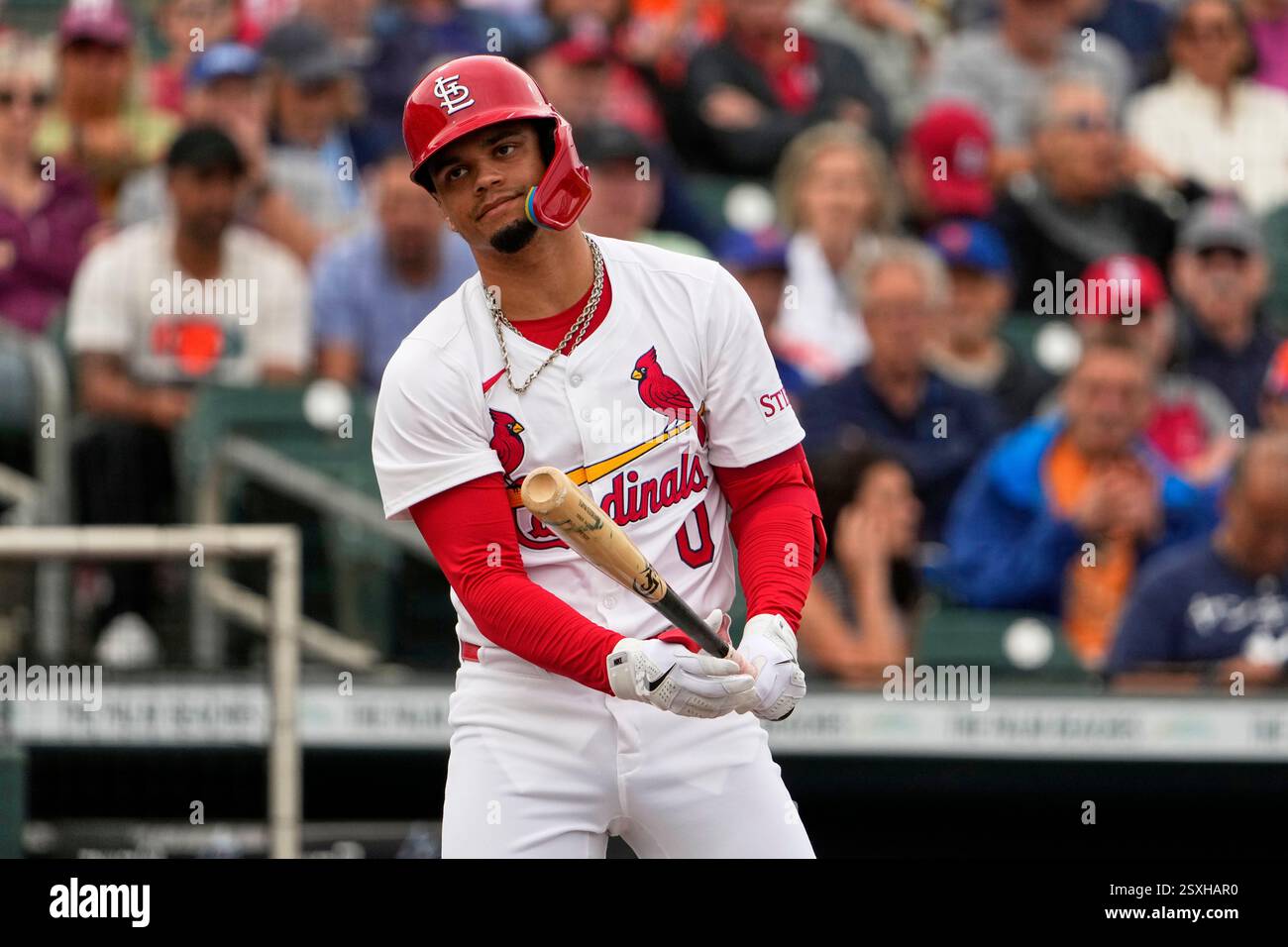 St. Louis Cardinals' Masyn Winn reacts after striking out swinging ...