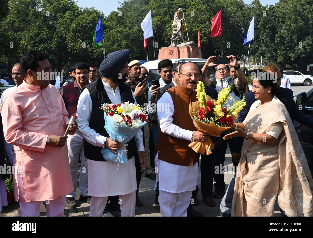NEW DELHI, INDIA - FEBRUARY 24: Delhi Chief Minister Rekha Gupta with ...