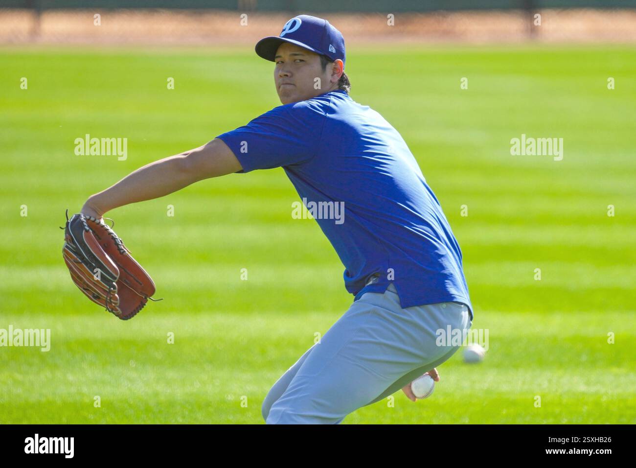 Los Angeles Dodgers two-way player Shohei Ohtani during spring training ...