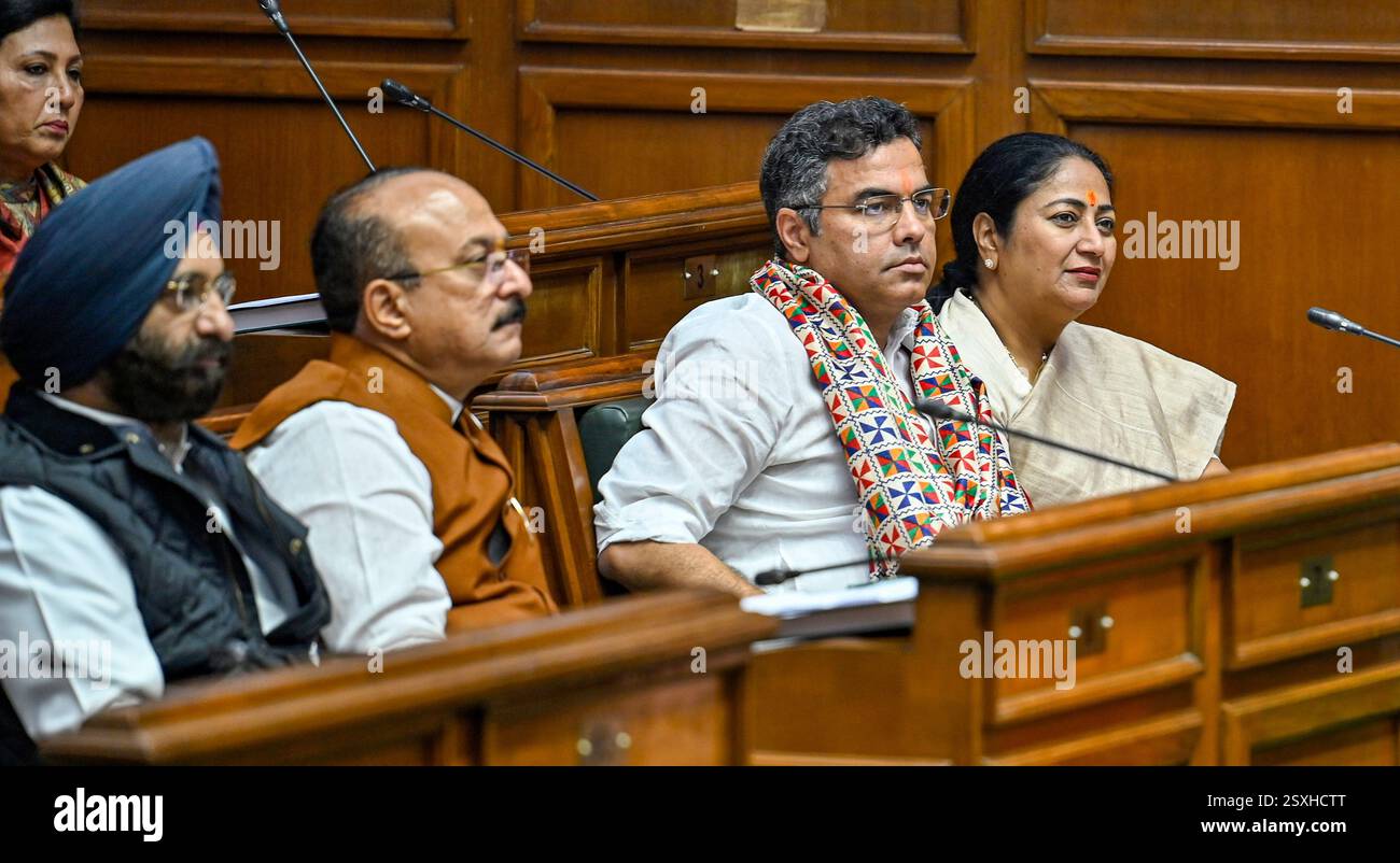 NEW DELHI, INDIA - FEBRUARY 24: Delhi Cabinet minister Sardar Manjinder Singh Sirsa, Ashish Sood ...