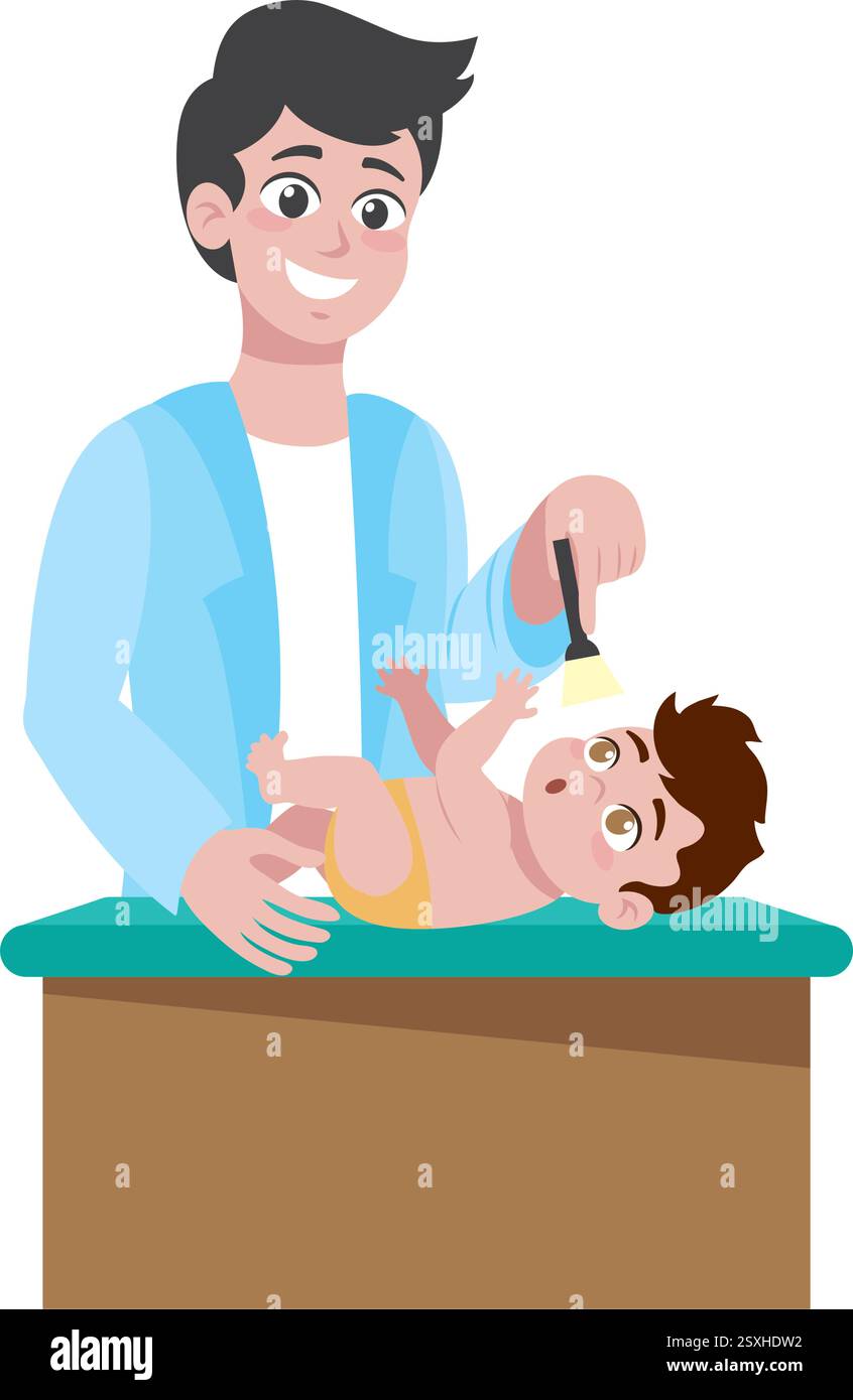 Baby Doctor Pediatric Examination Stock Vector Image & Art - Alamy