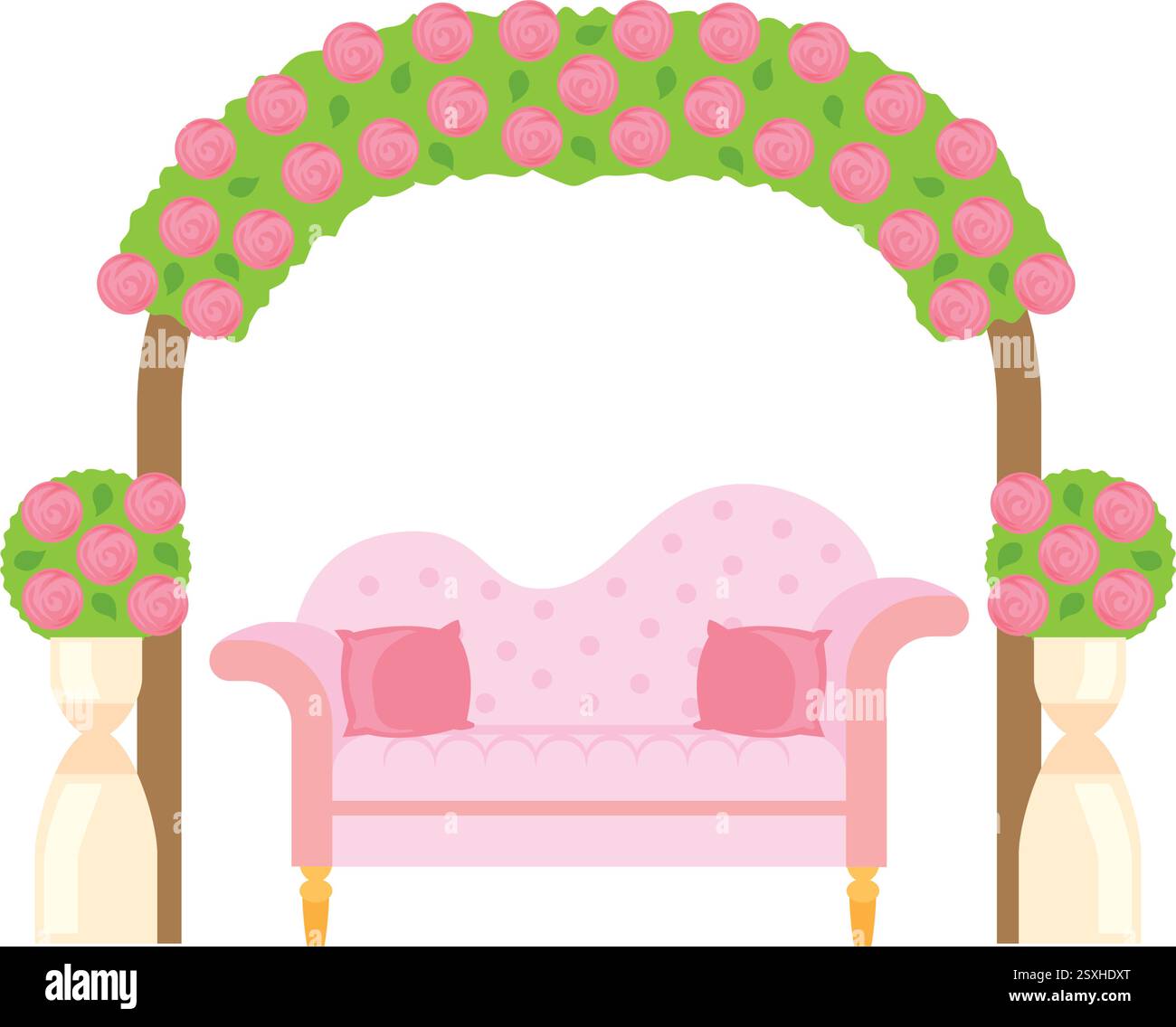 Wedding Stage Floral Canopy Stock Vector Image & Art - Alamy