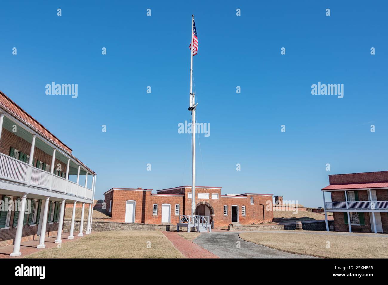 The Fort McHenry Flag Pole and Entrance on a Beautiful Winter Afternoon ...