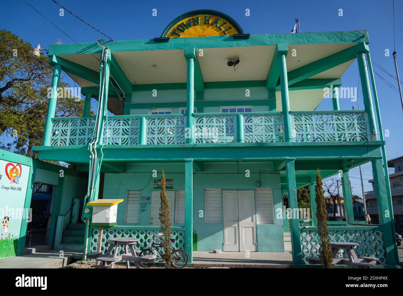 Town Hall in Orange Walk Town, Belize Stock Photo - Alamy