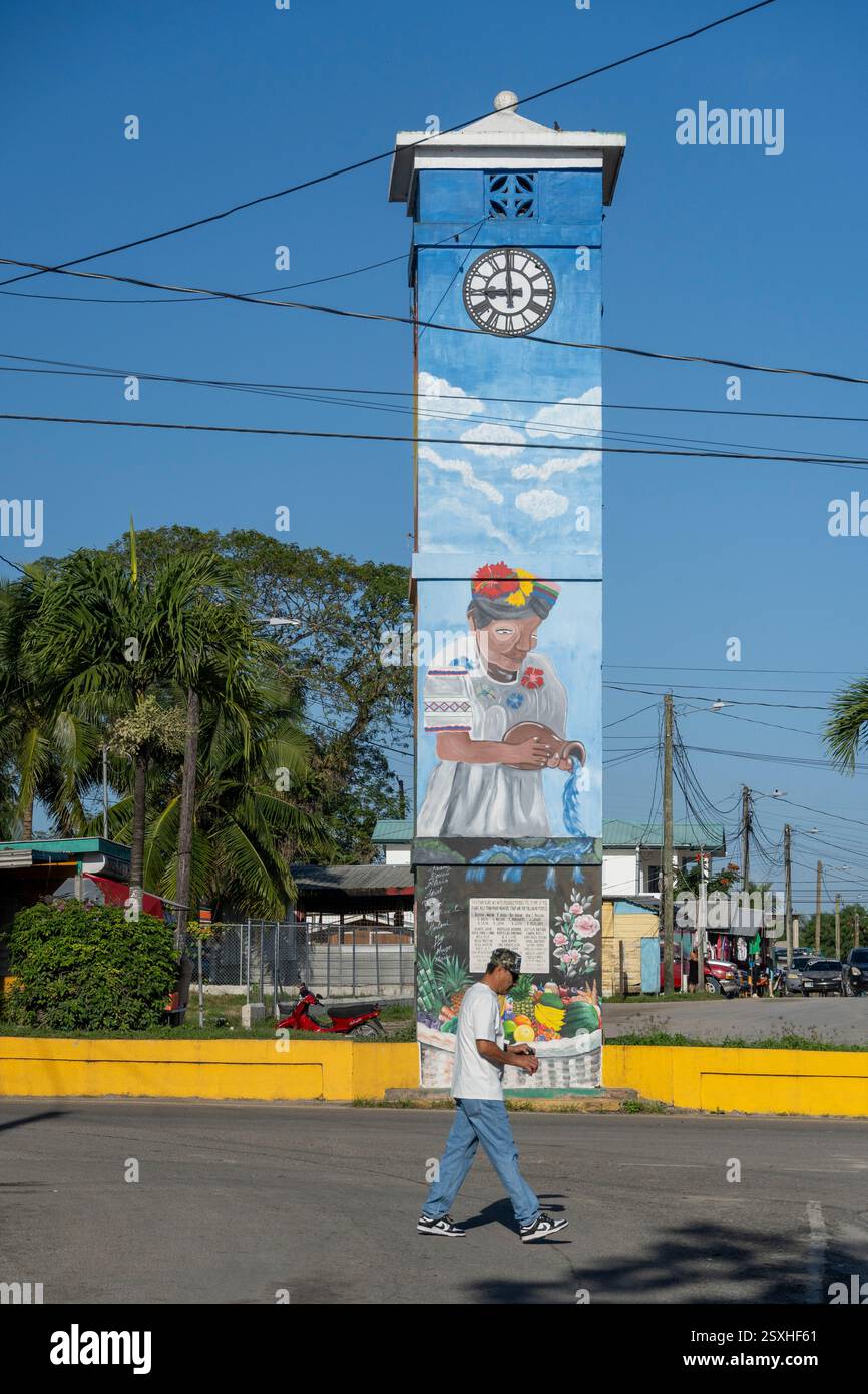 Clock Tower in Orange Walk Town, Belize Stock Photo - Alamy