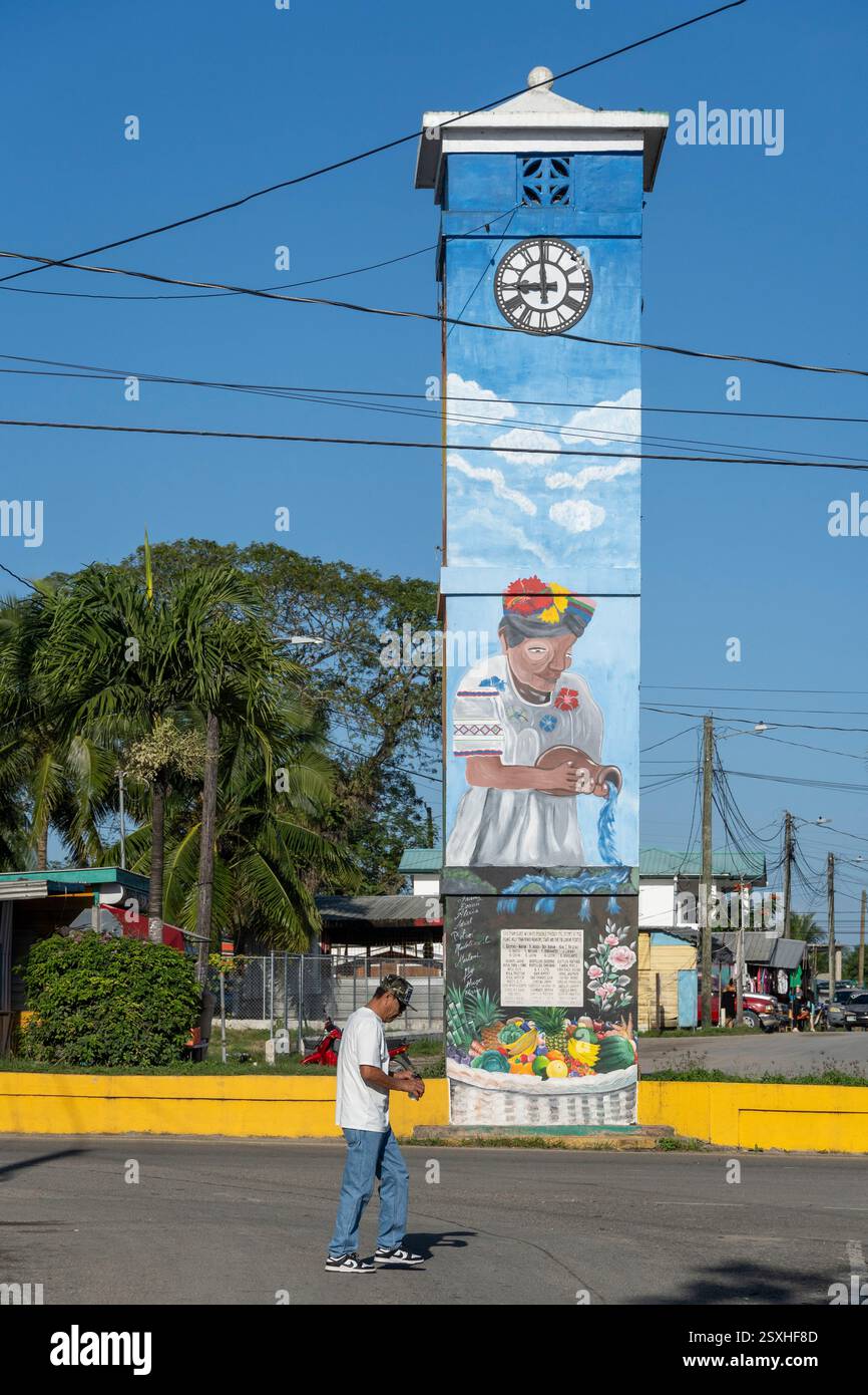 Clock Tower in Orange Walk Town, Belize Stock Photo - Alamy