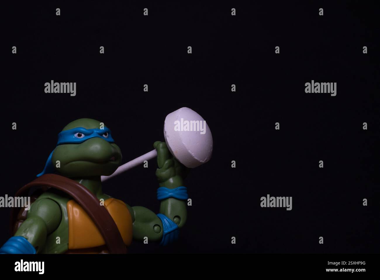 TMNT Leonardo figurine holding sweet powdered candy Stock Photo - Alamy