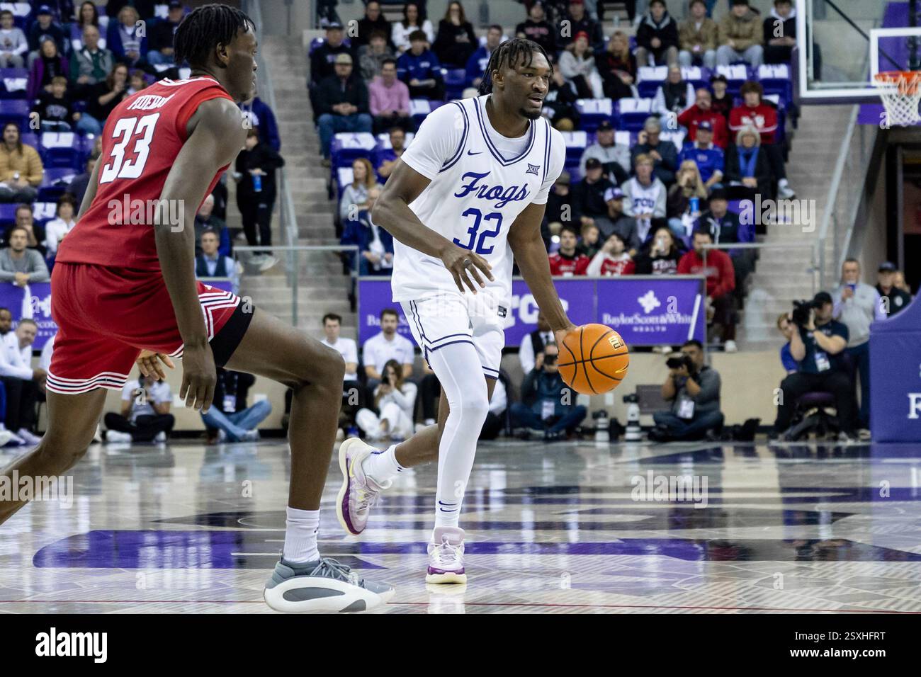 FORT WORTH, TX - FEBRUARY 18: TCU Horned Frogs center Malick Diallo ...