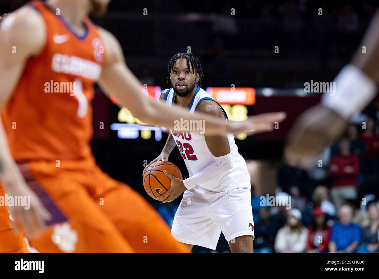 DALLAS, TX - FEBRUARY 22: SMU Mustangs forward Keon Ambrose-Hylton (#22 ...