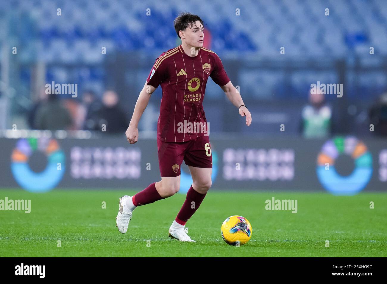 Rome, Italy. 24th Feb, 2025. Niccolo' Pisilli of AS Roma during the ...