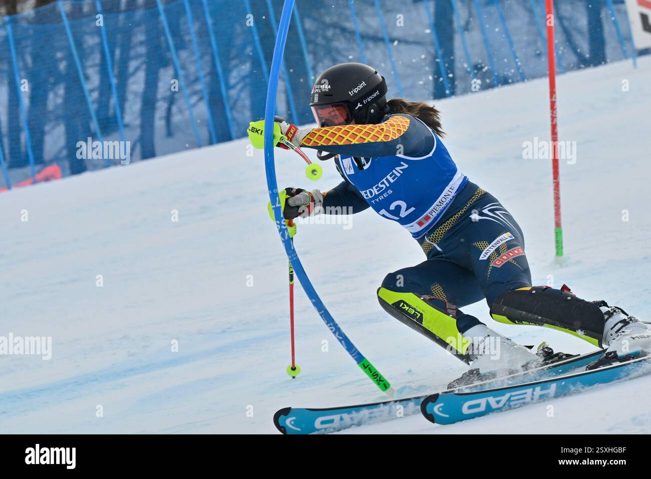 Sestriere, Italy. 23rd Feb, 2025. Anna SWENN LARSSON (SWE) during AUDI ...