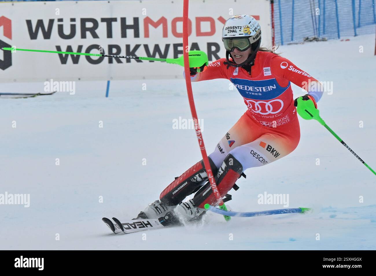 Sestriere, Italy. 23rd Feb, 2025. Camille RAST (SUI) during AUDI FIS ...