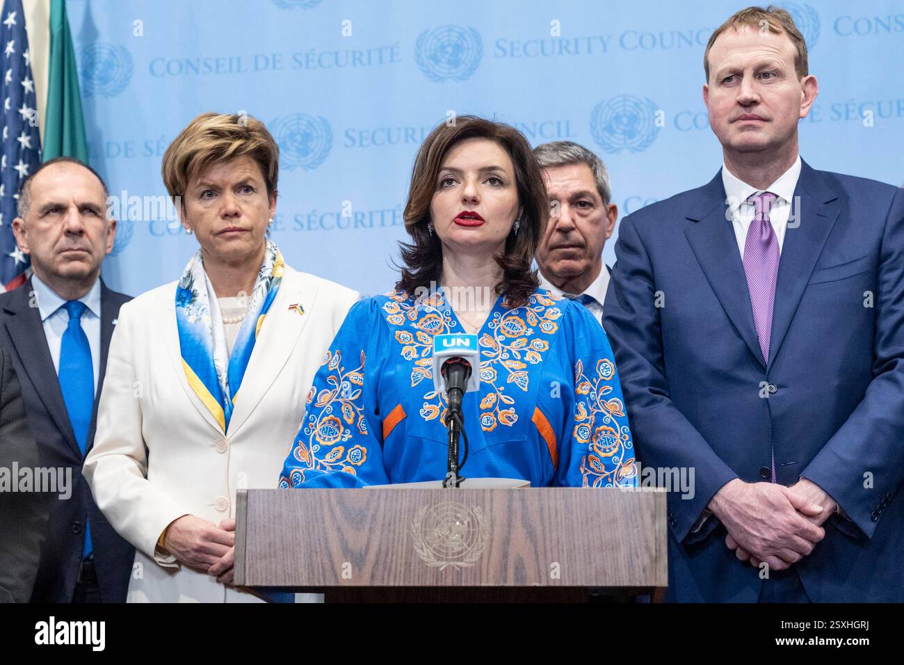 New York, New York, USA. 24th Feb, 2025. Mariana Betsa, Deputy Foreign ...