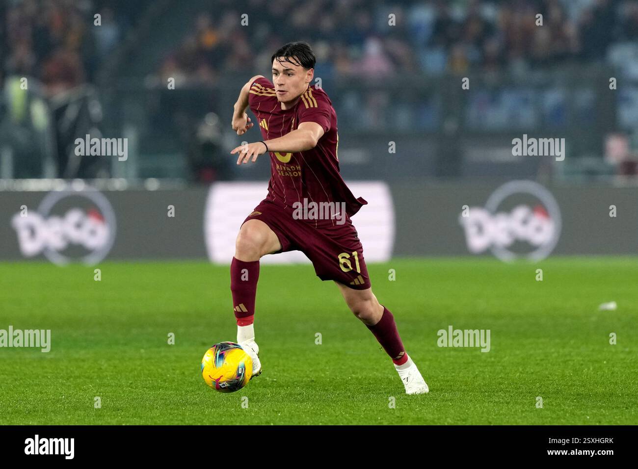 Rome, Italy. 24th Feb, 2025. Niccolo Pisilli of AS Roma during the ...