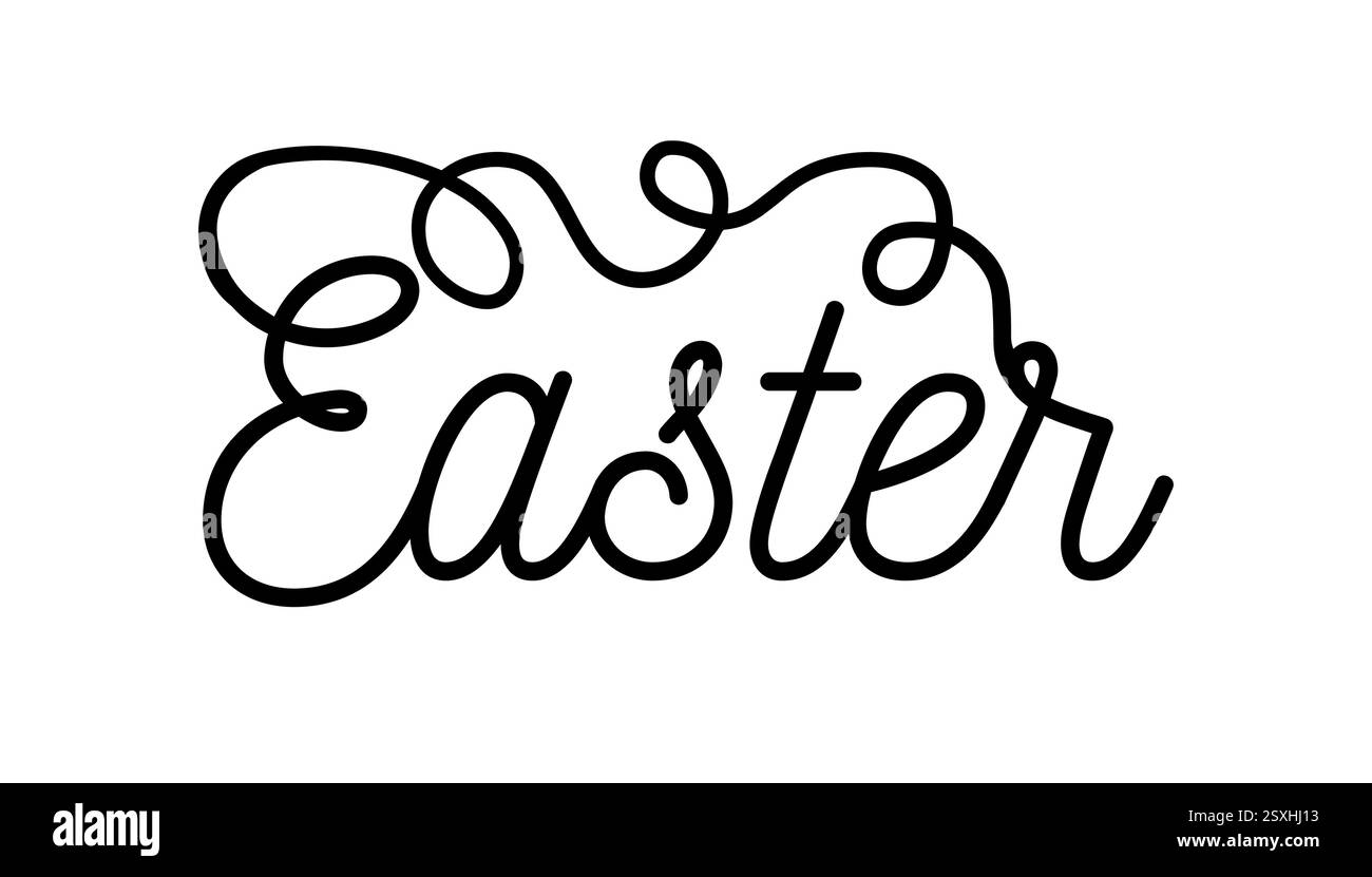 Happy Easter calligraphy lettering . Happy Easter text banner. hand ...