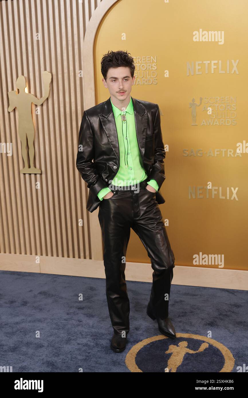 Timothée Chalamet attends the 31st Annual Screen Actors Guild Awards at Shrine Auditorium and ...