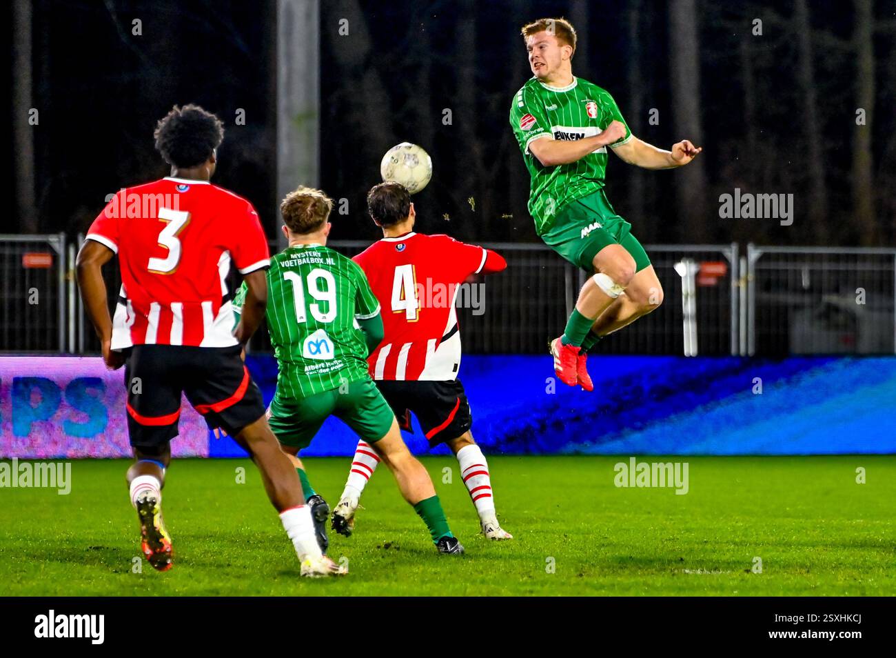 Eindhoven - Devin Haen of FC Dordrecht, Emmanuel van de Blaak of Jong ...