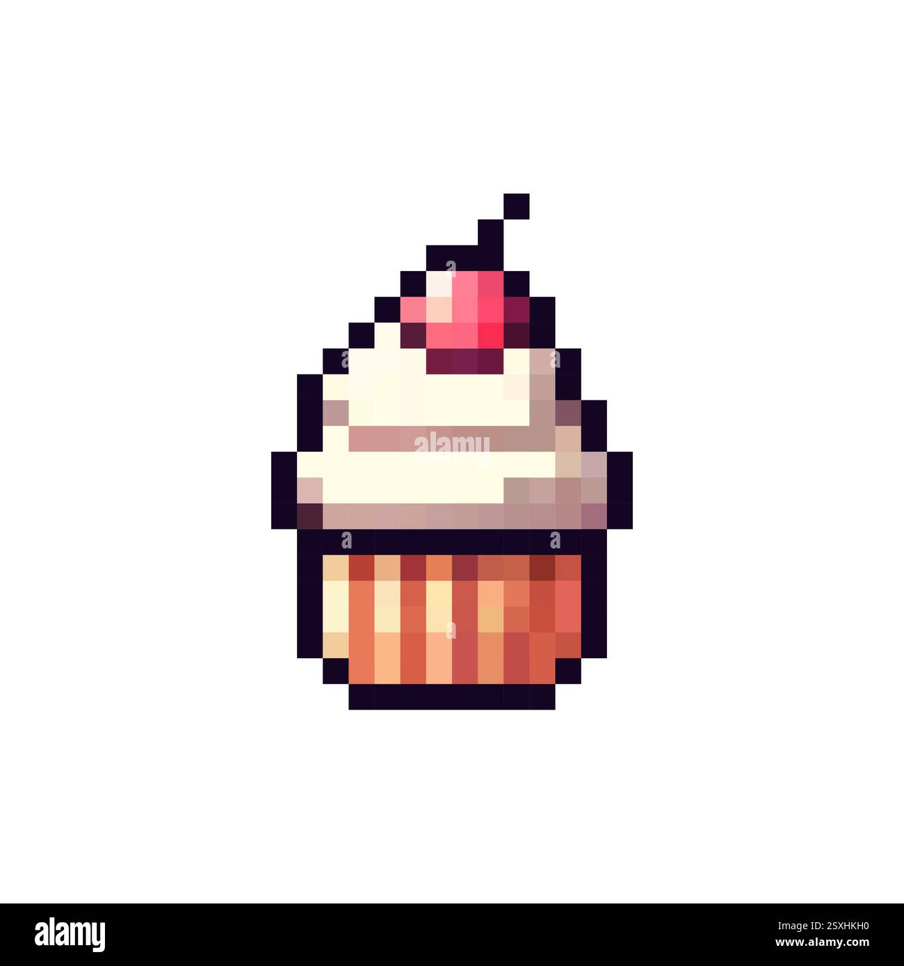 Sweet pastries in pixel style of the 80s, 90s. Pixel cake for games ...