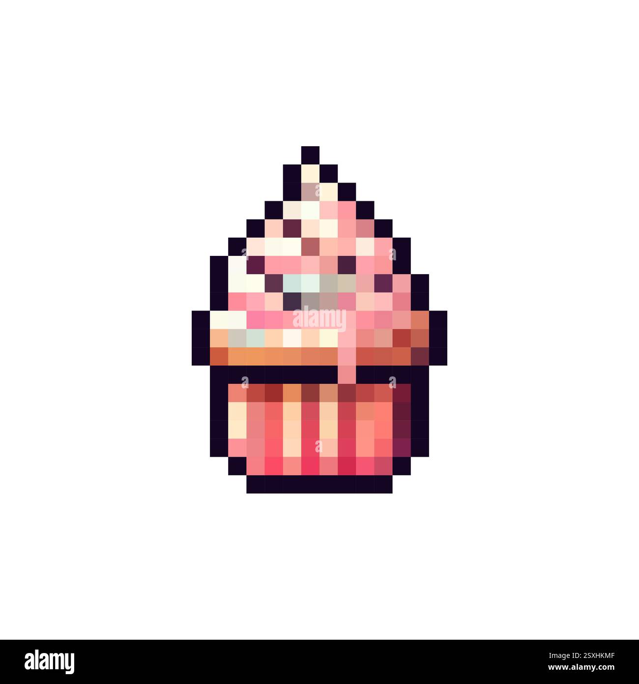 Sweet pastries in pixel style of the 80s, 90s. Pixel cake for games ...