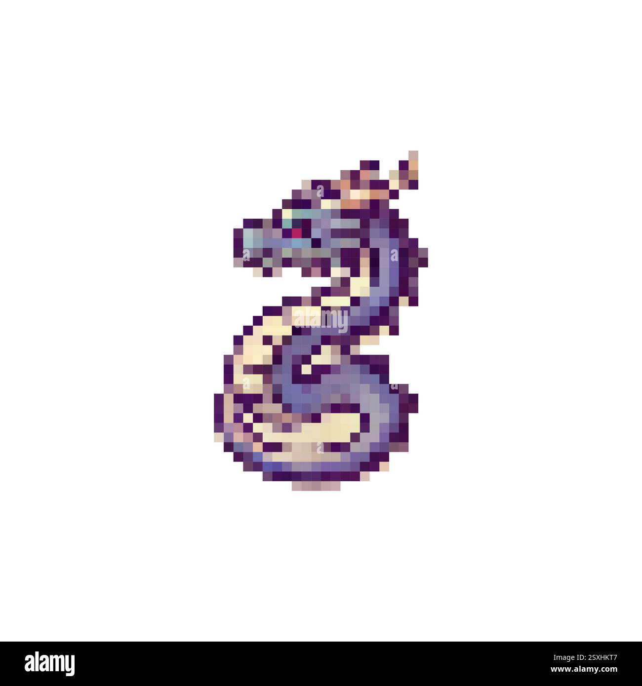 Dragon logo in pixel style 80s, 90s. Mythical creature dragon pixel for ...