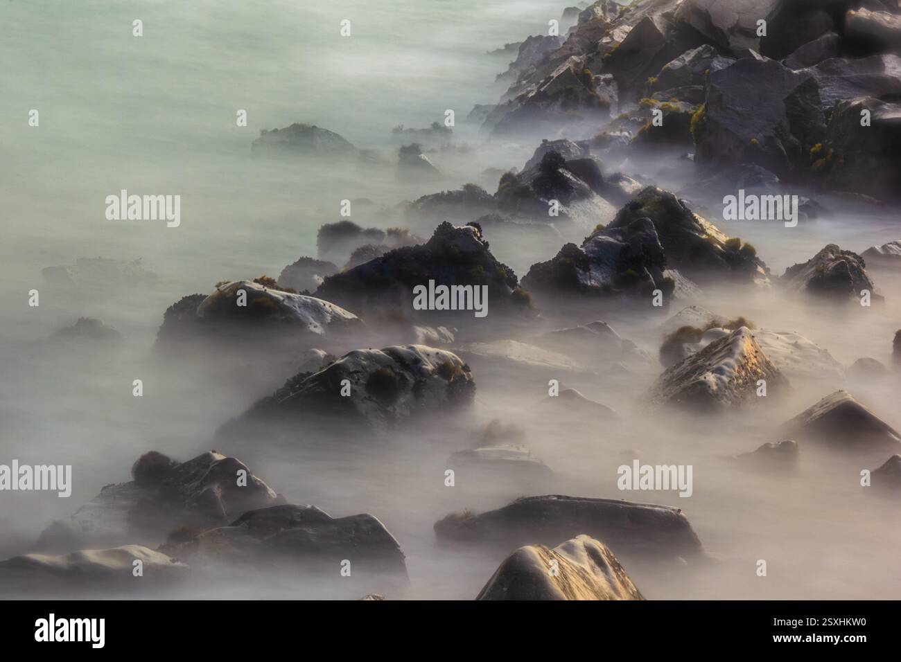Rocks at Dolphins Beach, Miraflores District - Lima, Peru Stock Photo ...