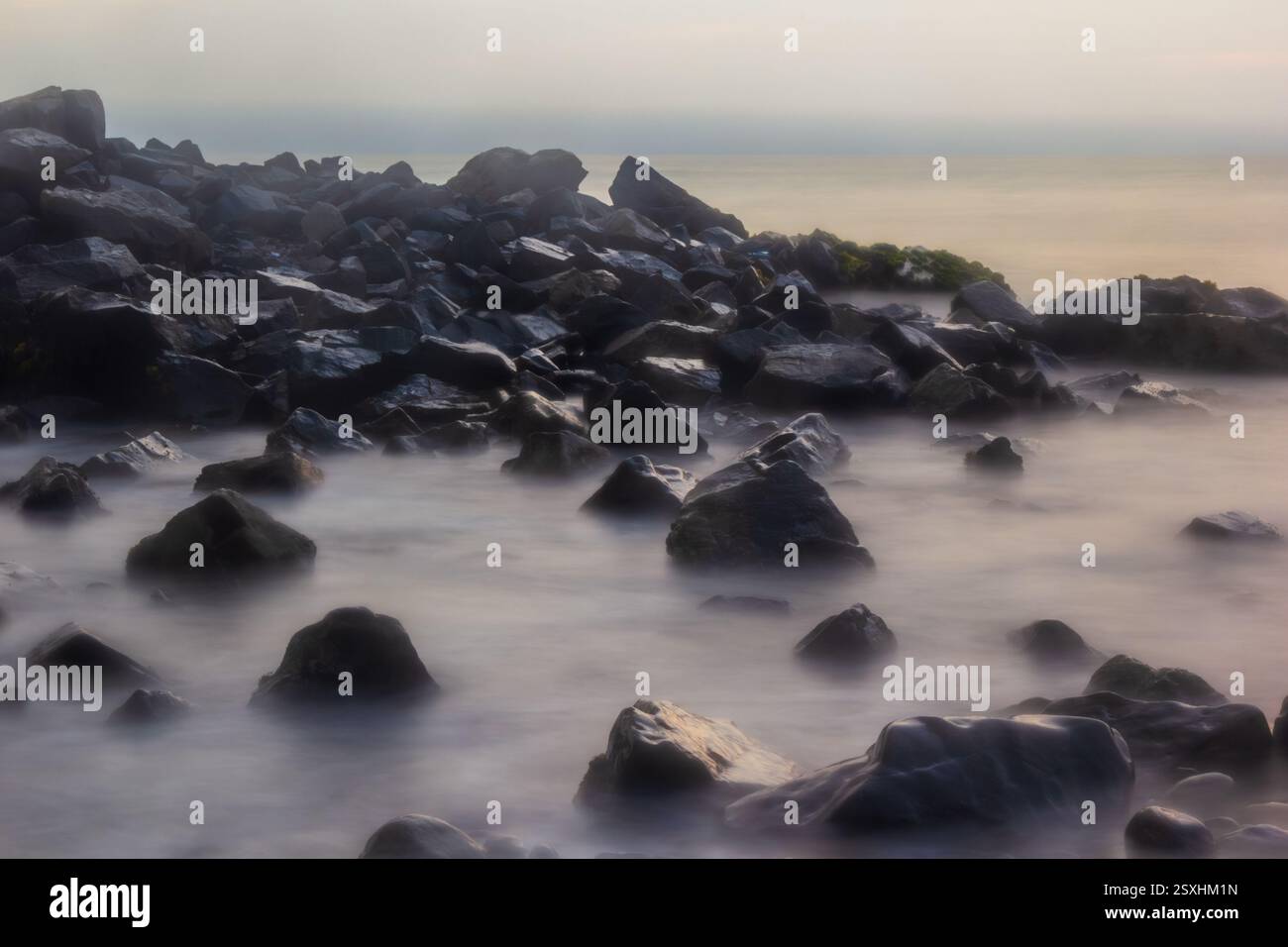 Rocks at Dolphins Beach, Miraflores District - Lima, Peru Stock Photo ...