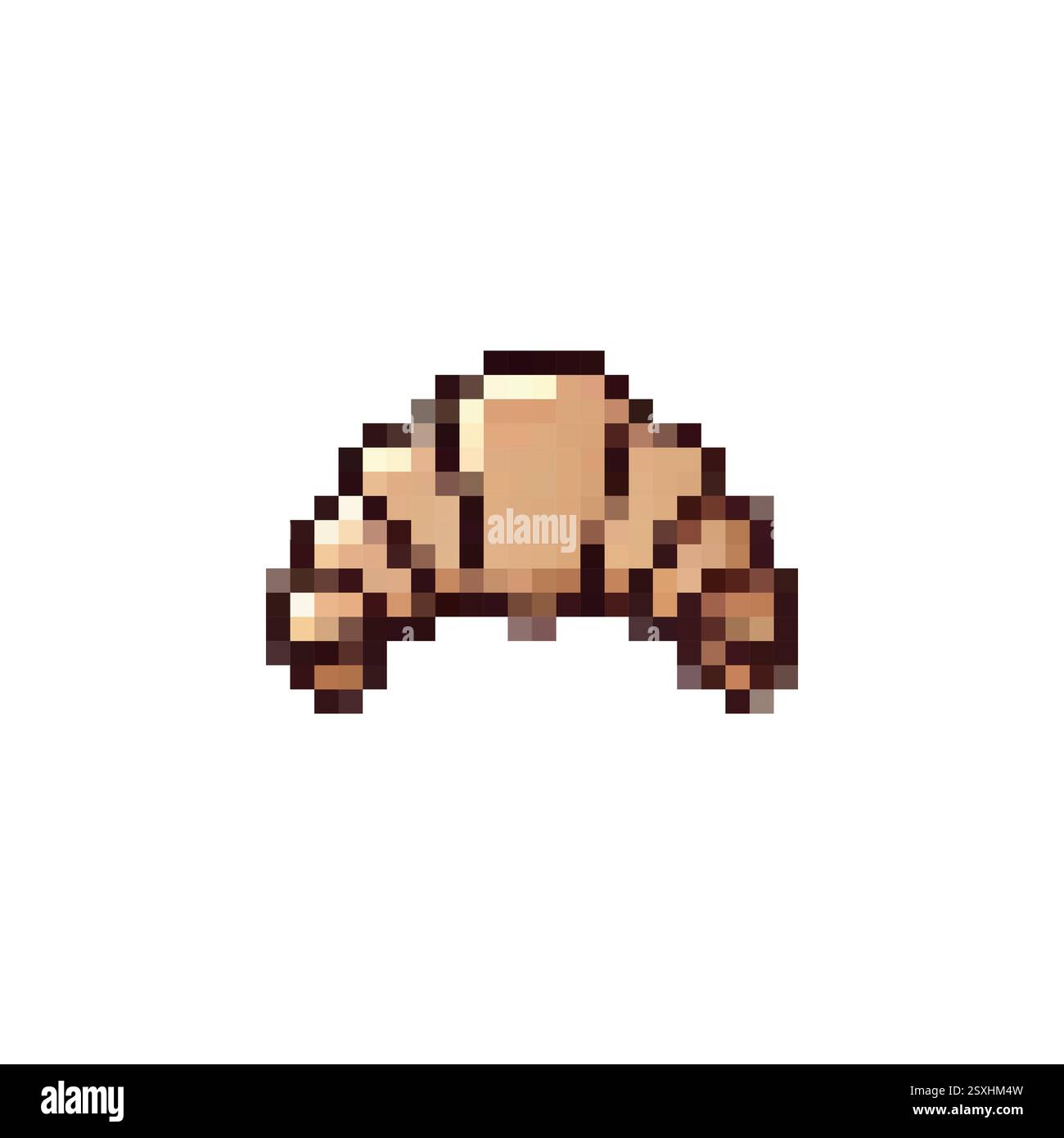 Croissant logo in pixel style 80s, 90s. Croissant pixel for games ...