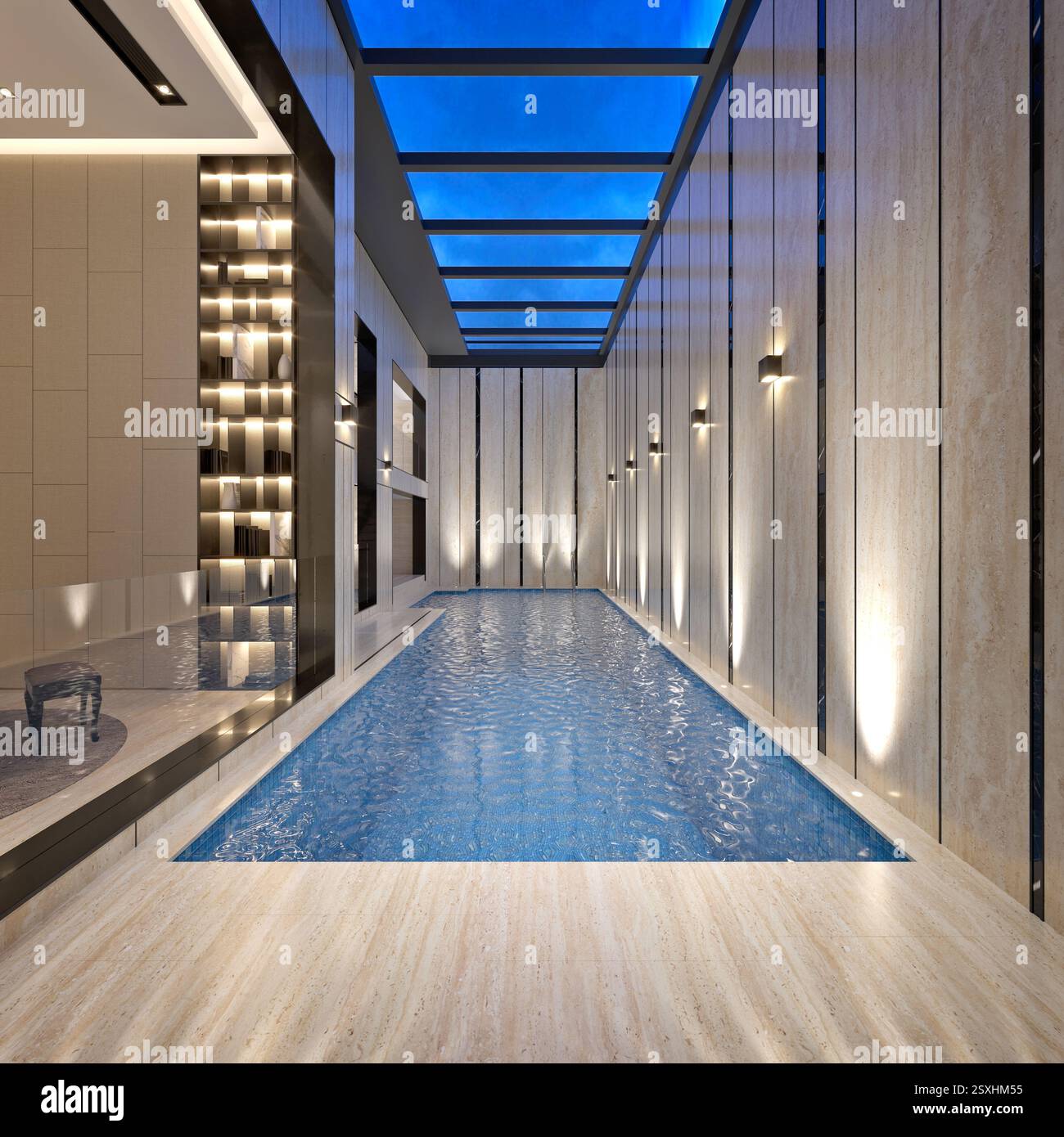 3d render swimming pool gym center Stock Photo - Alamy