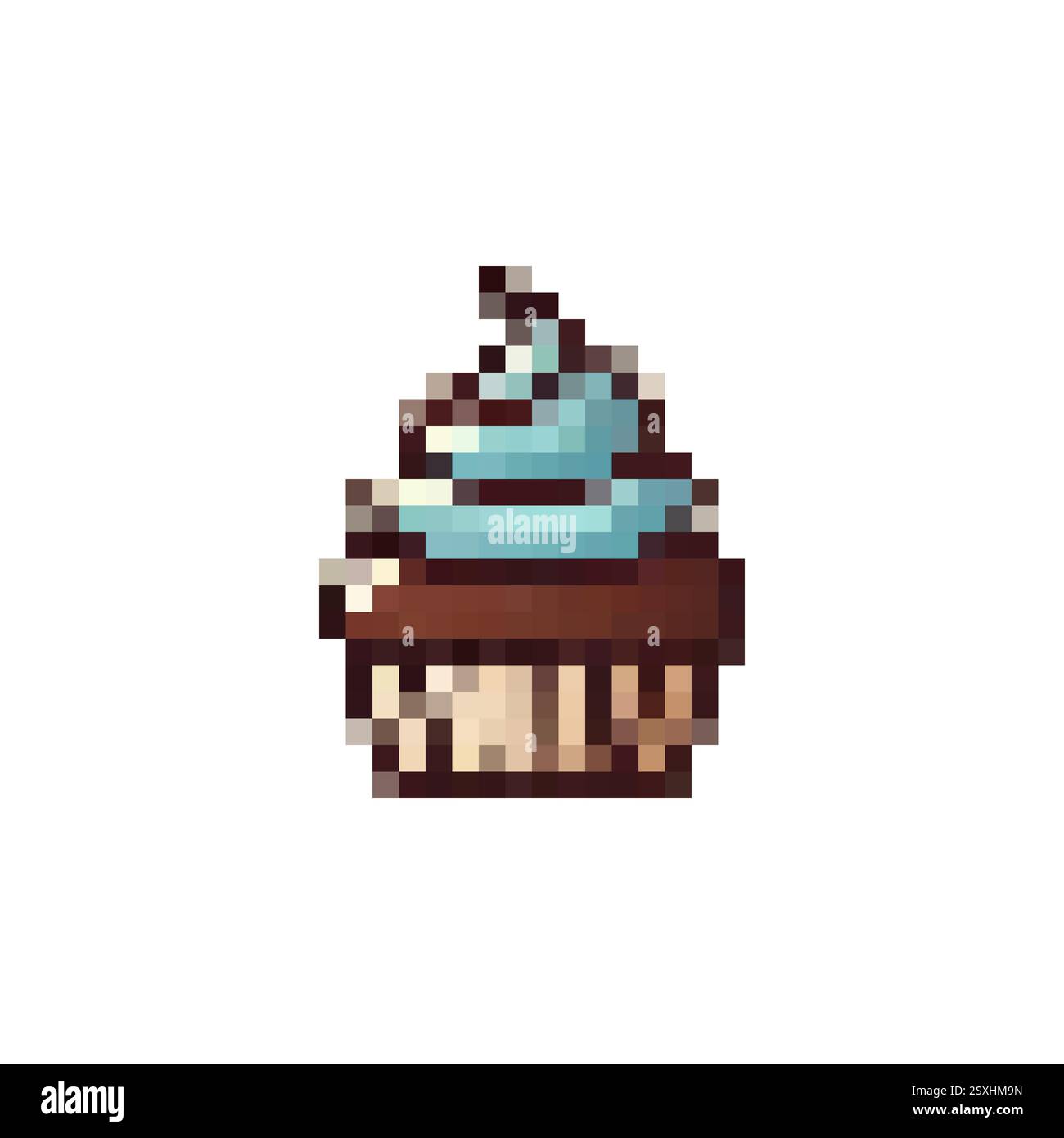 Sweet pastries in pixel style of the 80s, 90s. Pixel cake for games ...