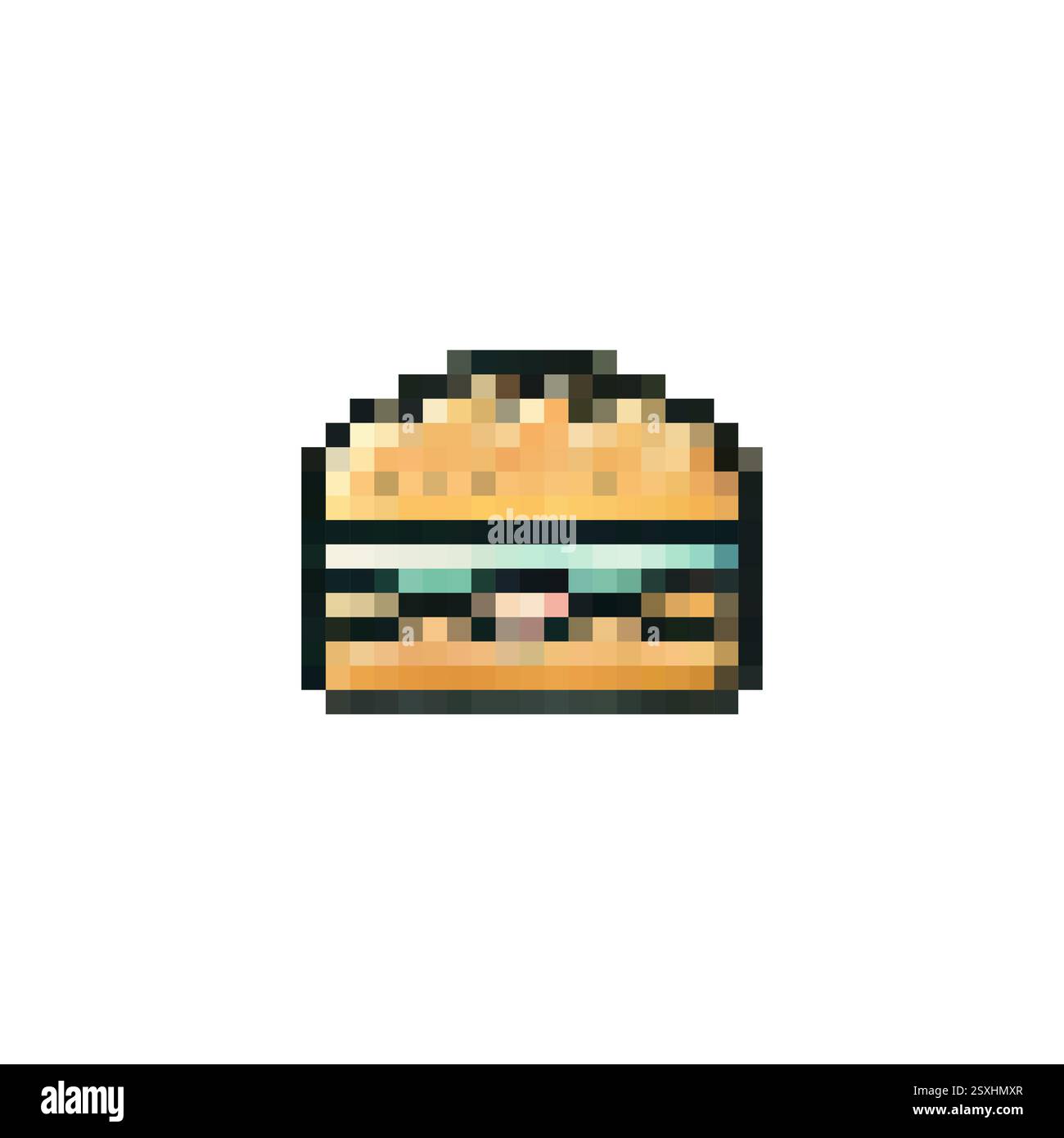 Pixel burger icon. Sandwich logo in pixel style 80s, 90s. Burger pixel ...