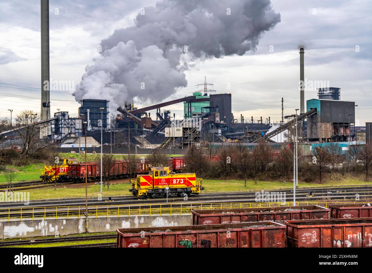 Hüttenwerke Krupp-Mannesmann, HKM in Duisburg, Kokerei, Rangierbahnhof ...