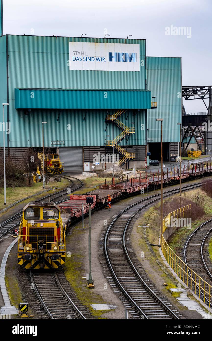 Hüttenwerke Krupp-Mannesmann, HKM in Duisburg, Hallen des Blasstahlwerk ...