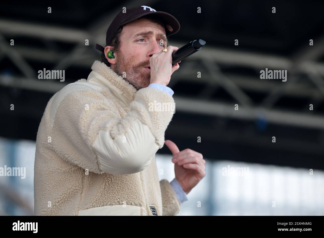 Como, Italy. 23rd Feb, 2025. Italian rapper Corrado Grilli known as ...