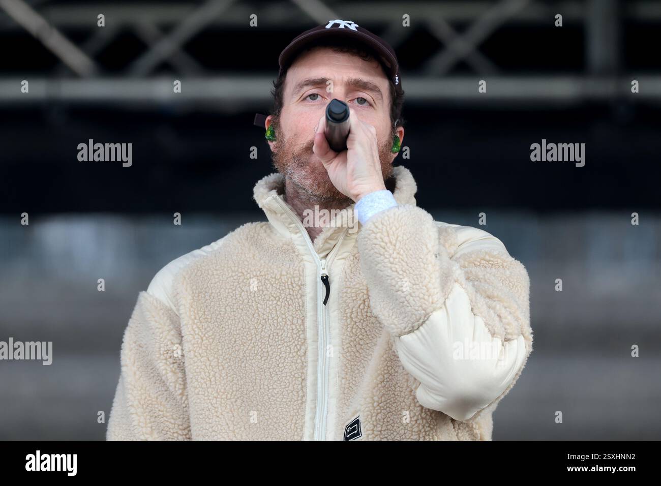 Como, Italy. 23rd Feb, 2025. Italian rapper Corrado Grilli known as ...