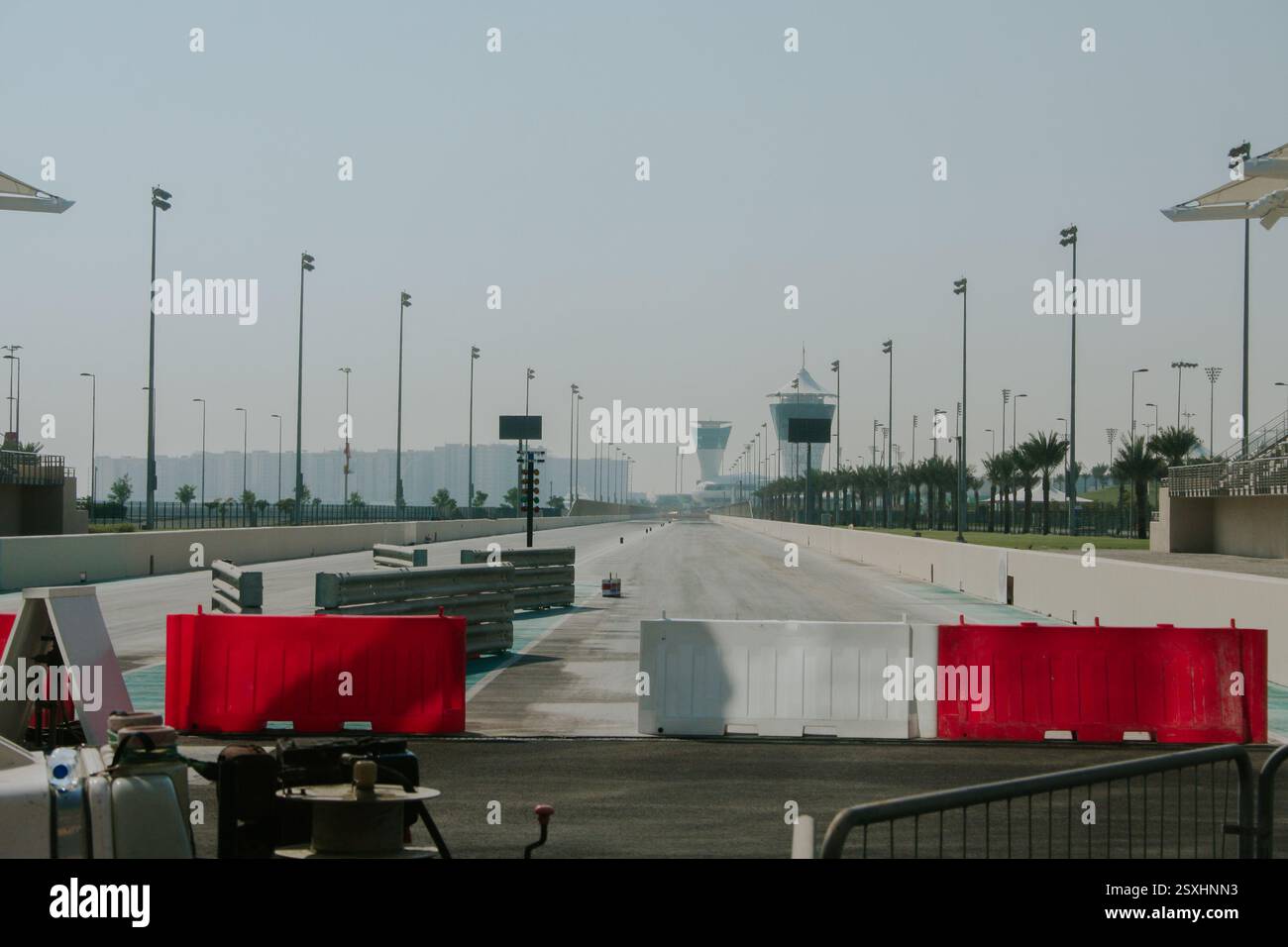 Drag race strip at Abu Dhabi motor proving grounds or formula circuit ...