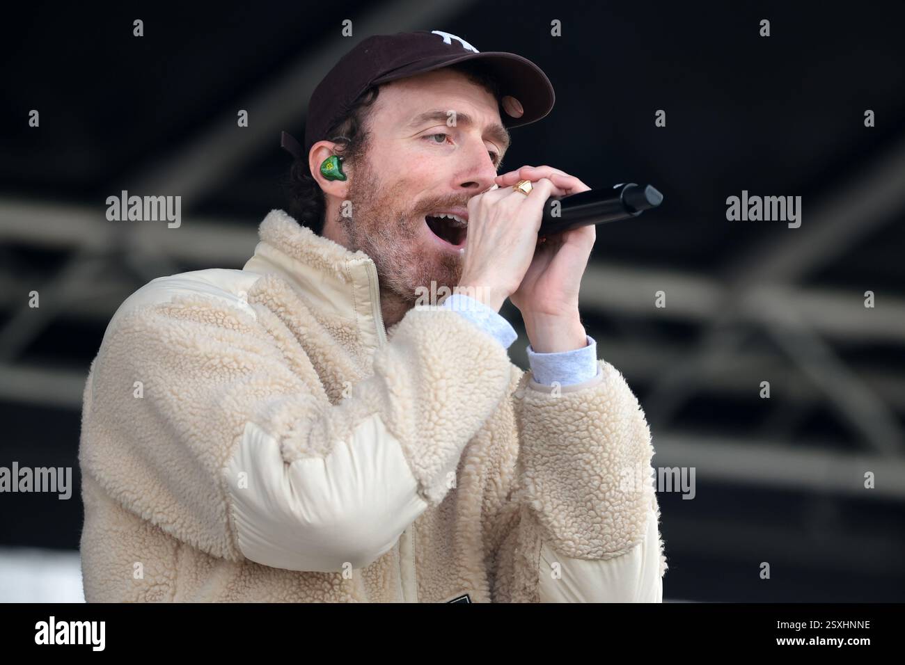 Como, Italy. 23rd Feb, 2025. Italian rapper Corrado Grilli known as ...
