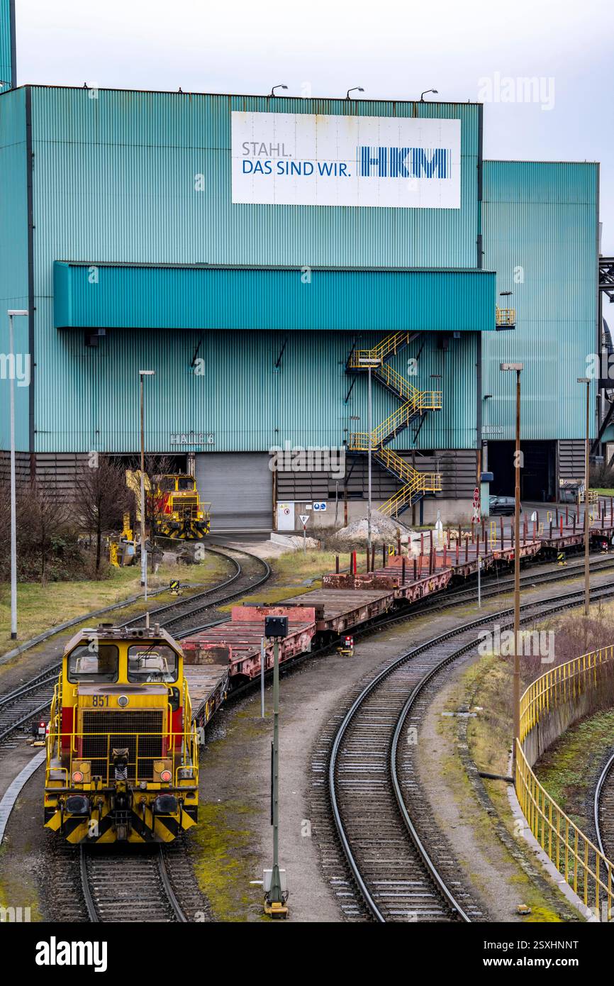 Hüttenwerke Krupp-Mannesmann, HKM in Duisburg, Hallen des Blasstahlwerk ...