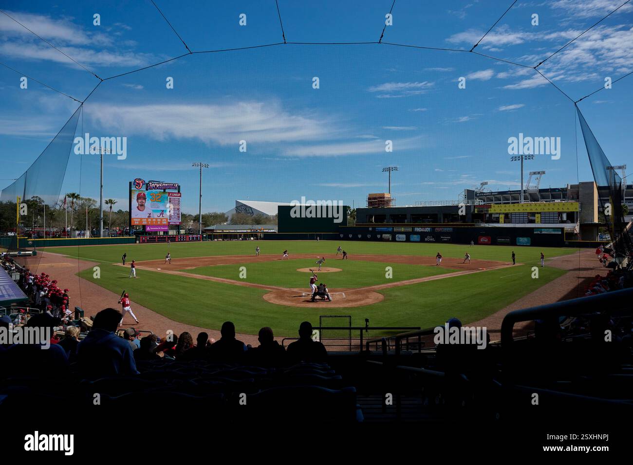 Overview of an NCAA baseball game between the Ohio State Buckeyes and ...
